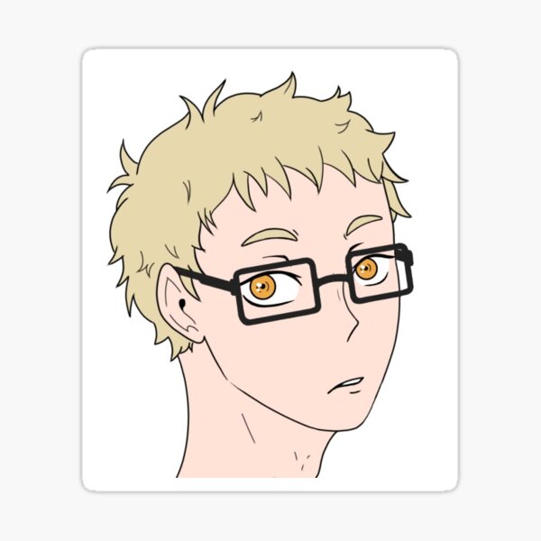 "Tsukishima Kei" Sticker for Sale by R0S1E | Redbubble