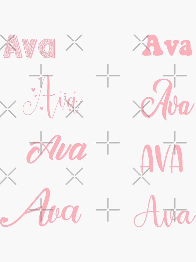 "Ava Name Pack Pink - Ava" Sticker for Sale by Stepingston | Redbubble