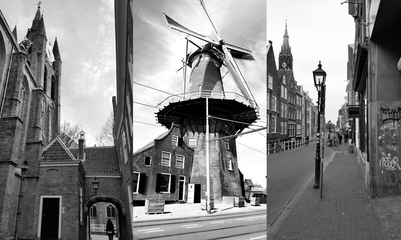 "Photo collage Delft 9 in black and white" by kultjers | Redbubble