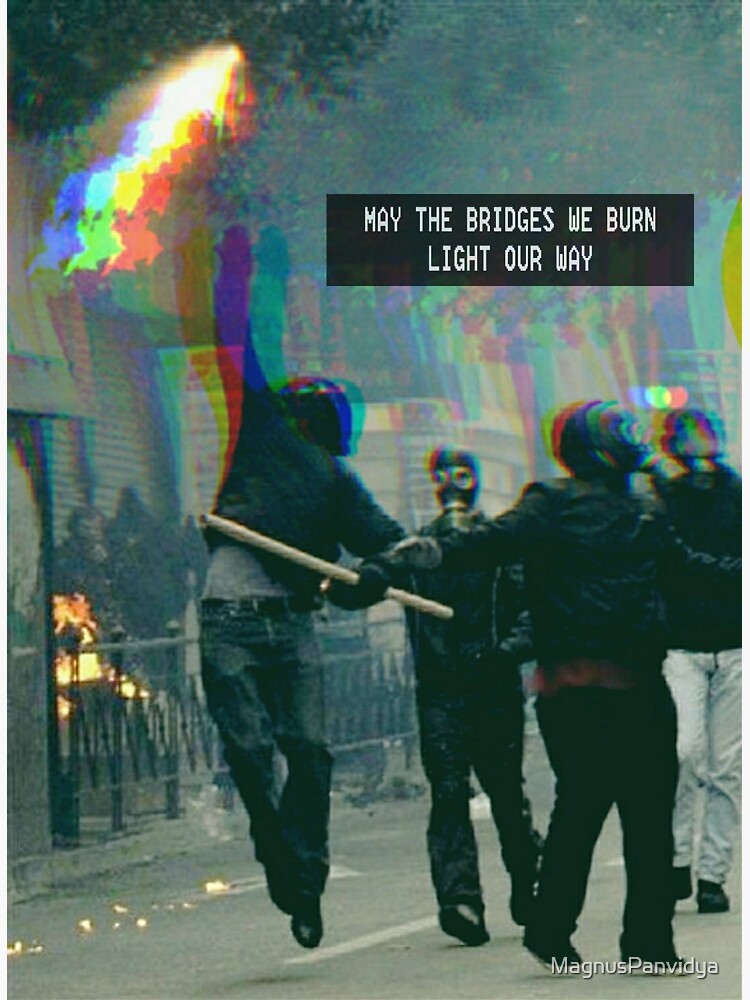 "Anarchy Wave Series: Burnt Bridges" Sticker by MagnusPanvidya | Redbubble