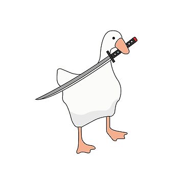 "Goose with a knife - Goose with Katana" Sticker for Sale by Gummyheart ...