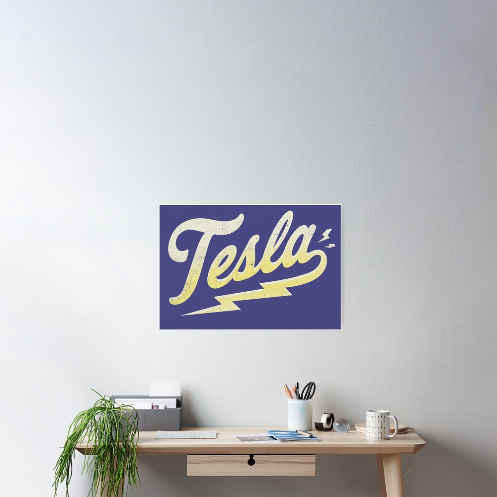 "Tesla Lightning Bolt" Poster for Sale by vonplatypus | Redbubble