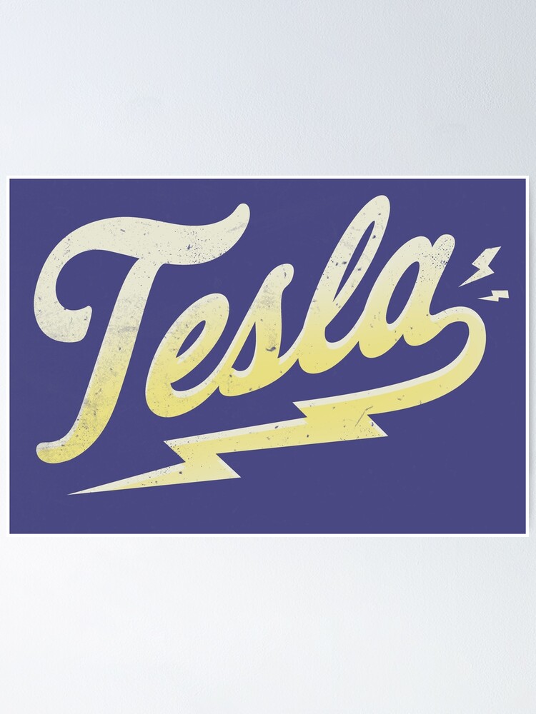 "Tesla Lightning Bolt" Poster for Sale by vonplatypus | Redbubble