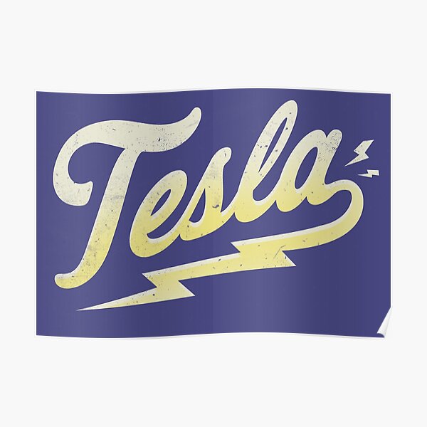 "Tesla Lightning Bolt" Poster for Sale by vonplatypus | Redbubble