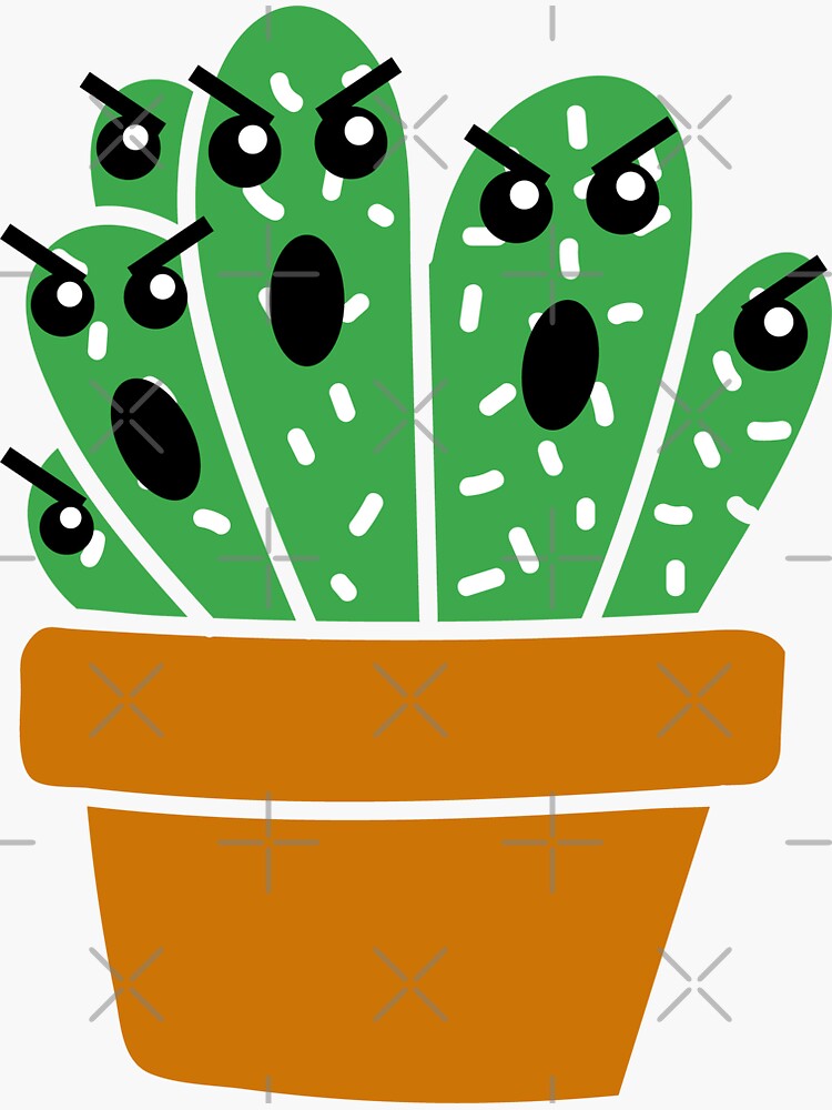 "Angry Cactus" Sticker for Sale by MagiqueStickers | Redbubble