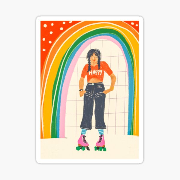 "Happy roller" Sticker for Sale by gigi-rosado | Redbubble