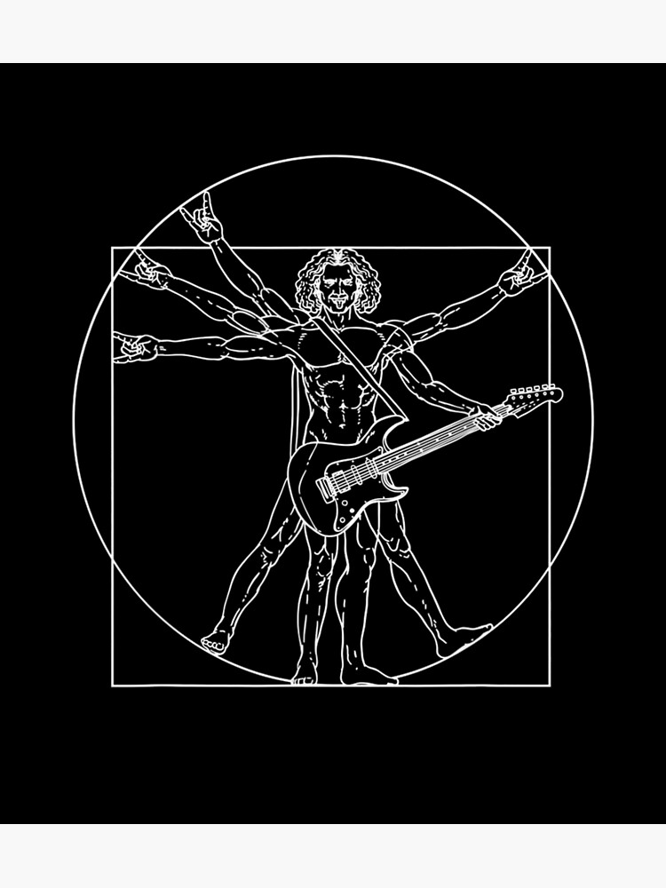 Poster « Vitruvian Man Guitar Music Player Da Vinci Guitariste Rocker ...