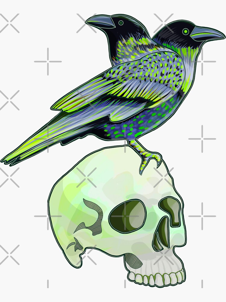 "Two headed Raven" Sticker by Icelya | Redbubble