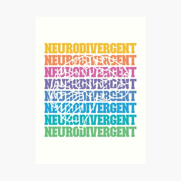 "Colorful Neurodivergent design with brain outline" Art Print for Sale ...