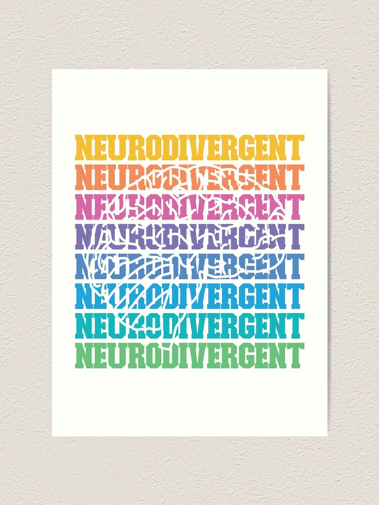 "Colorful Neurodivergent design with brain outline" Art Print for Sale ...