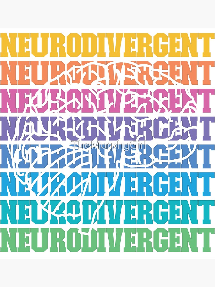 "Colorful Neurodivergent design with brain outline" Art Print for Sale ...