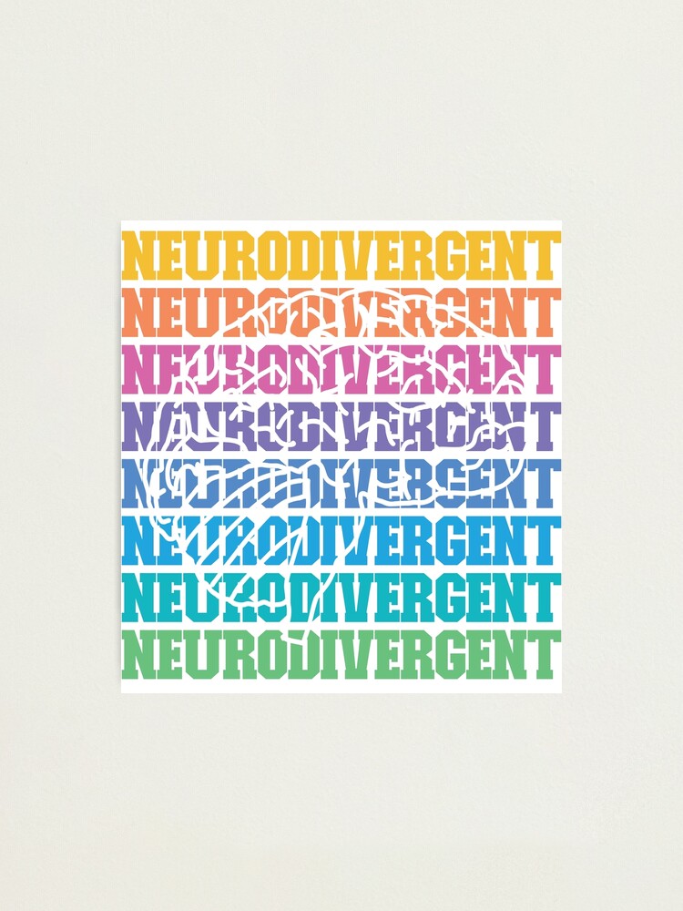 "Colorful Neurodivergent design with brain outline" Photographic Print ...