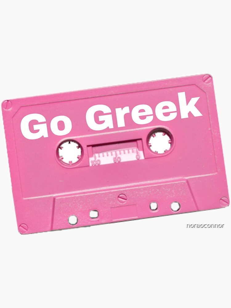 "Go Greek Cassette Tape" Sticker for Sale by noraoconnor | Redbubble