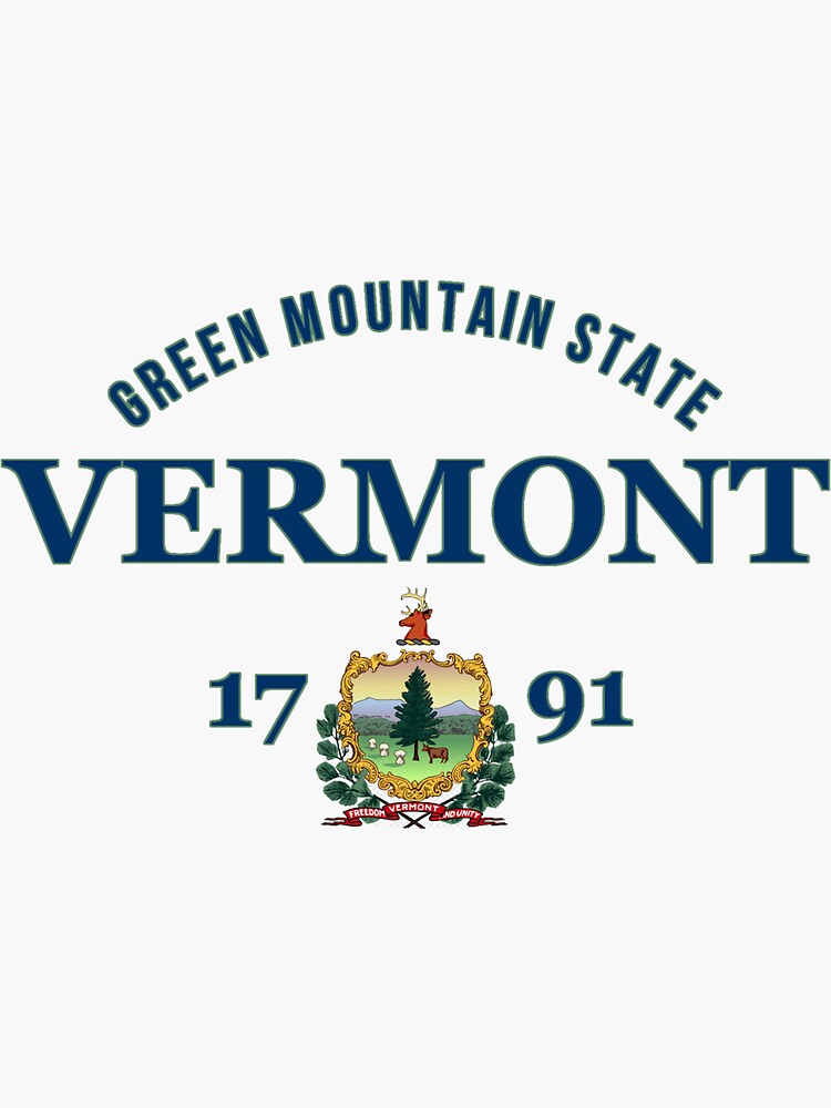 "Vermont State Pride Flag Native Green Mountain State " Sticker for ...