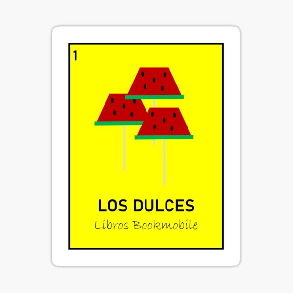 "Los Dulces- Libros Bookmobile" Sticker for Sale by LittleFoxglove ...