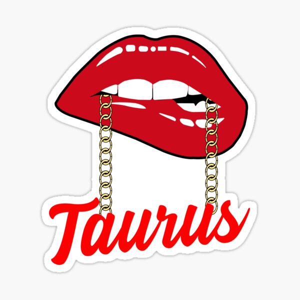 "Taurus Zodiac Hot Lips" Sticker for Sale by Coolcin | Redbubble