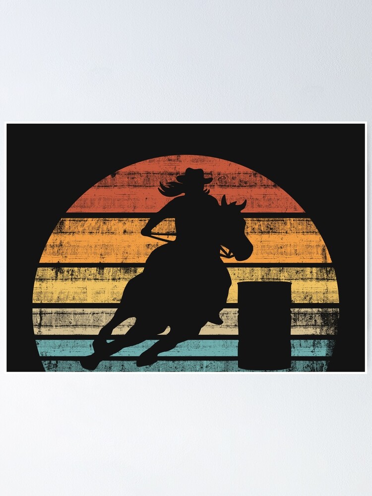 "Southwest Barrel Racer, Barrel Racer, Vintage Barrel Racing" Poster ...