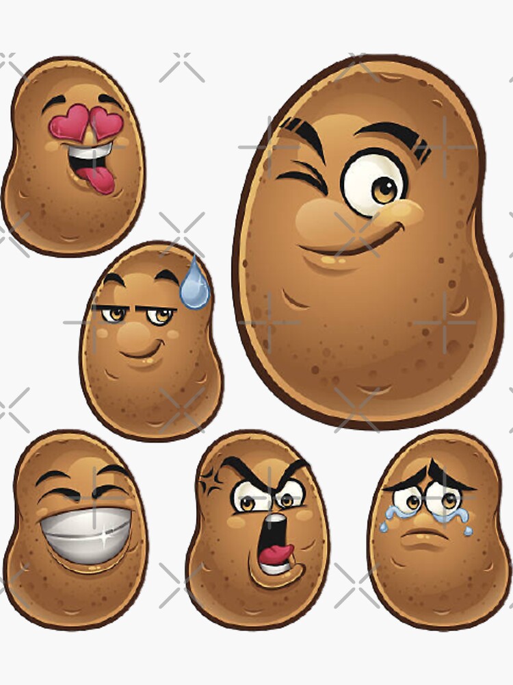 "Cute Spud Potato - Design - Funny stickers - Potatos stickers ...