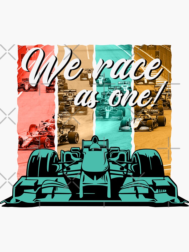 "We race as one" Sticker for Sale by Dave90pl | Redbubble