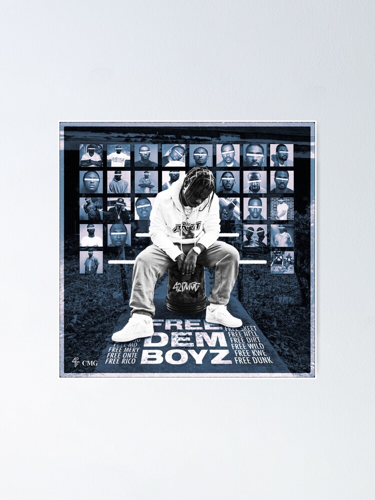 "Free Dem Boyz Album Cover " Poster for Sale by IWASBROKE | Redbubble