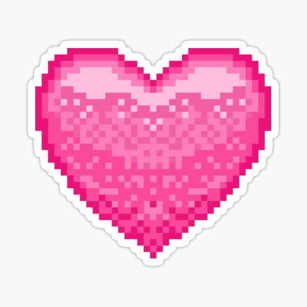 "pixel pink girly heart" Sticker by Starbox2003 | Redbubble