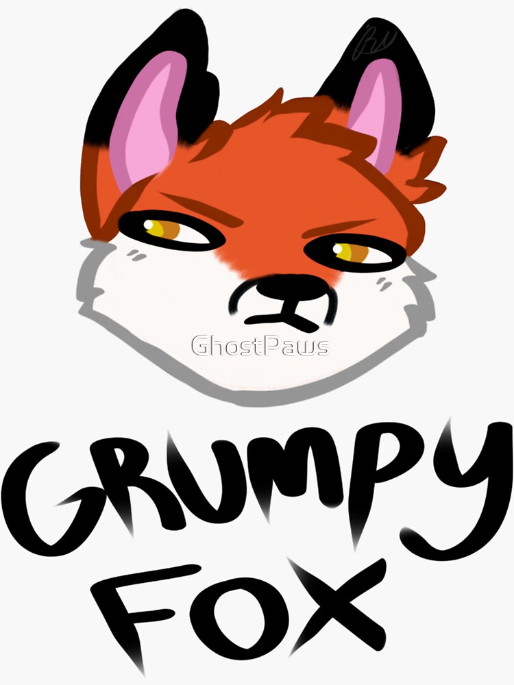 "Grumpy Fox" Sticker by GhostPaws | Redbubble