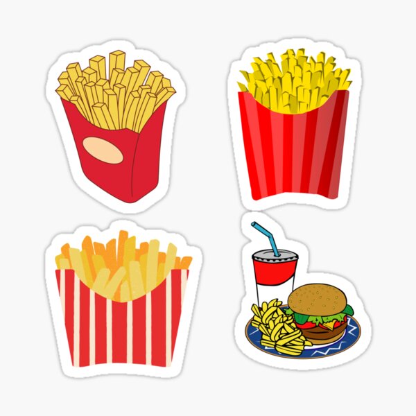 "FRENCH FRY STICKER PACK" Sticker for Sale by EllieMonroe | Redbubble