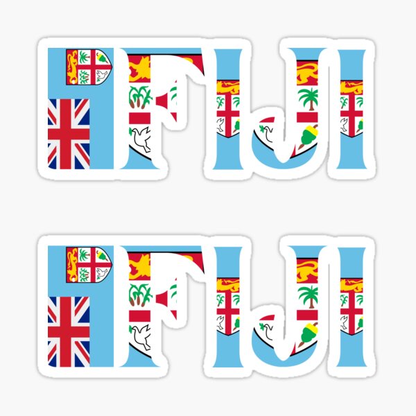 "Fiji with the Fijian Flag" Sticker for Sale by RKMR | Redbubble
