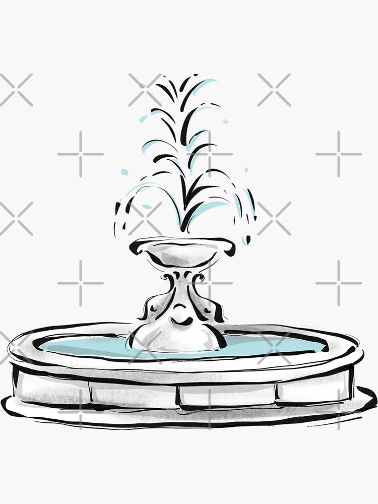 "Fountain" Sticker for Sale by MargieNYshop | Redbubble