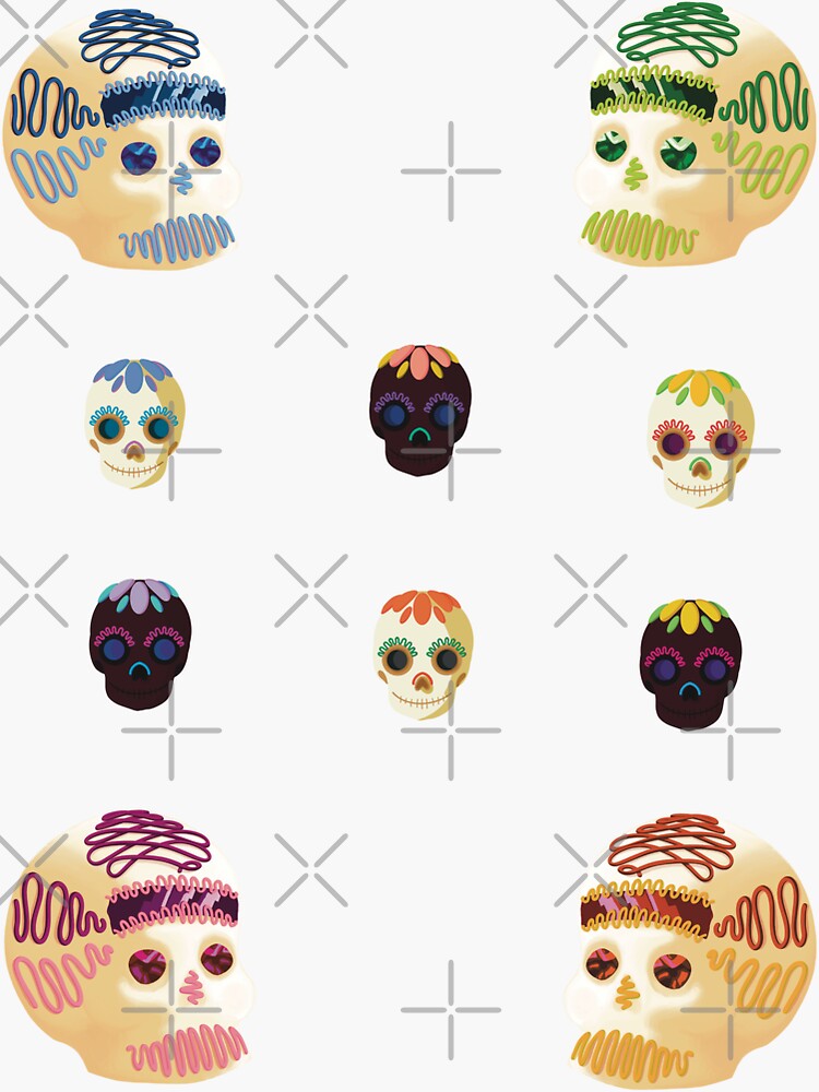 "Calaveritas de azúcar y chocolate " Sticker for Sale by PumpkingFox ...