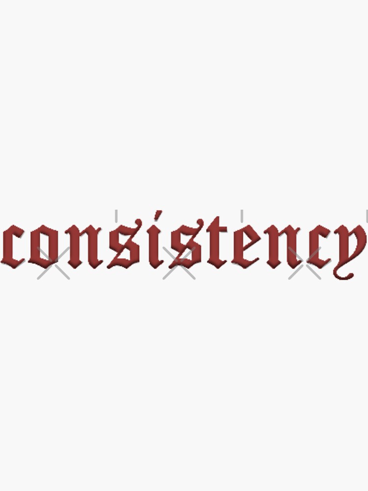 "consistency font 010 " Sticker by kayokine | Redbubble