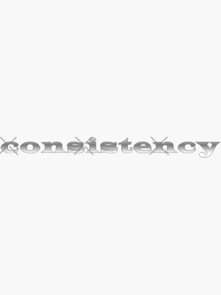 "consistency font 020 black." Sticker by kayokine | Redbubble