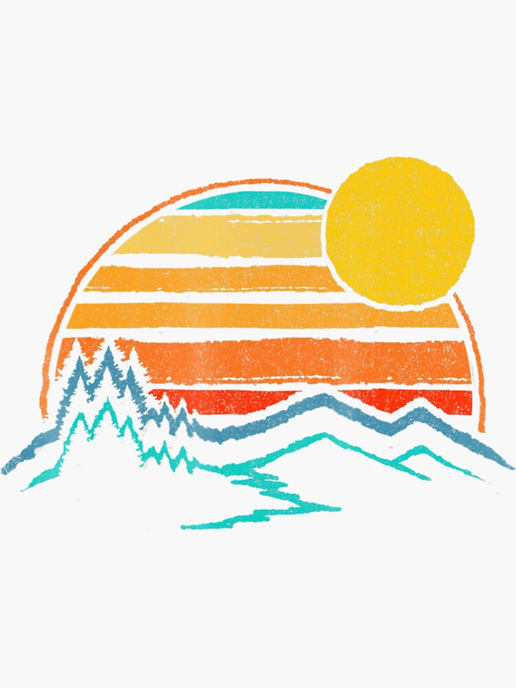 "Outdoor Sunset Mountains Color Fade Graphic " Sticker by kellygritzman ...