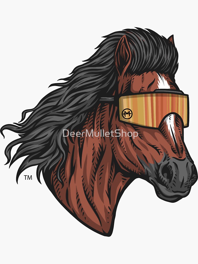 "Horse Mullet" Sticker for Sale by DeerMulletShop | Redbubble