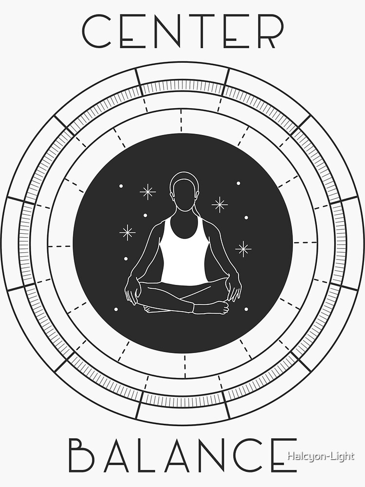"Center and Balance" Sticker for Sale by Halcyon-Light | Redbubble