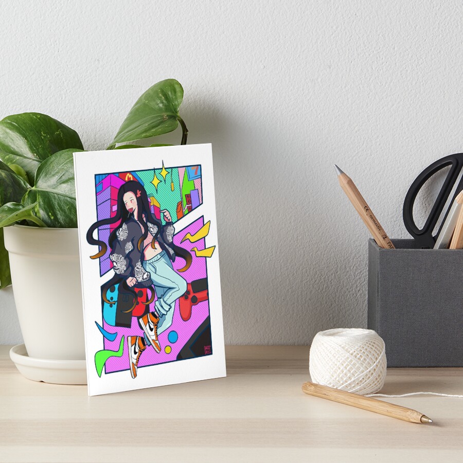 "Chill Nezuko" Art Board Print by morihaibara | Redbubble