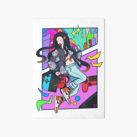"Chill Nezuko" Art Board Print by morihaibara | Redbubble