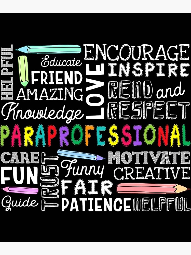 "Paraprofessional Word Cloud Gift Paraprofessional " Poster for Sale by ...