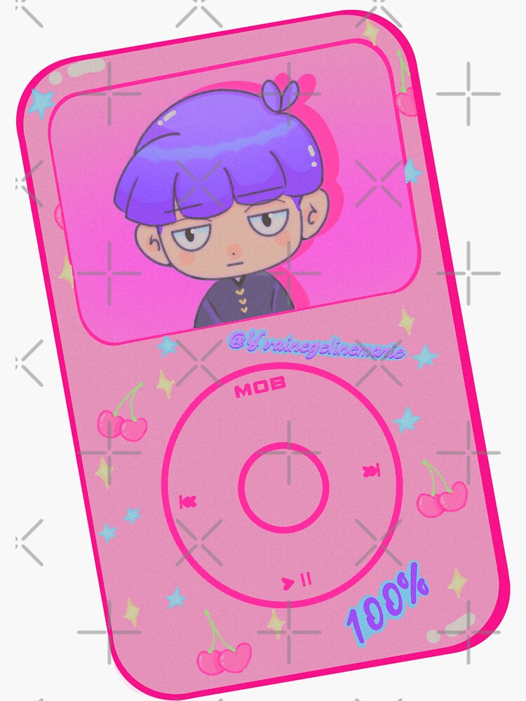 "Mob Psycho 100 Kageyama Shigeo MP3 player sticker " Sticker for Sale ...