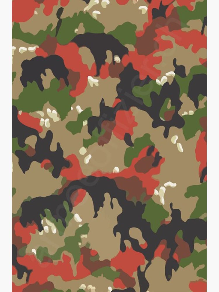 Lienzo «Alpenflage Swiss Camo Red Woodland Army Military Montaña» de ...