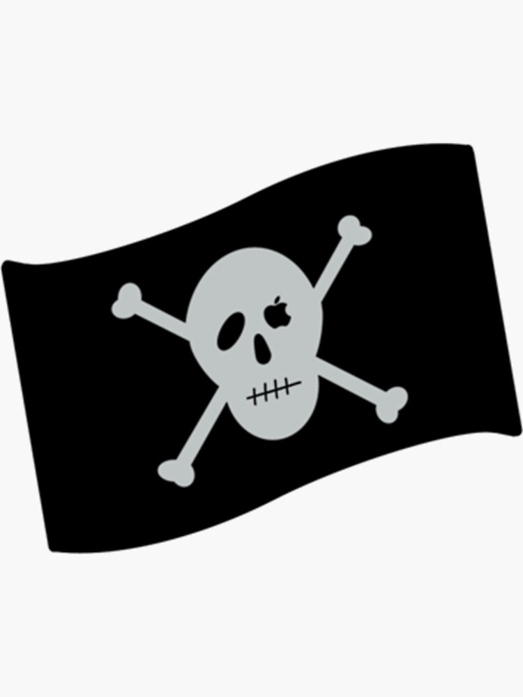 "Apple pirate flag " Sticker for Sale by jonagoldmarket | Redbubble