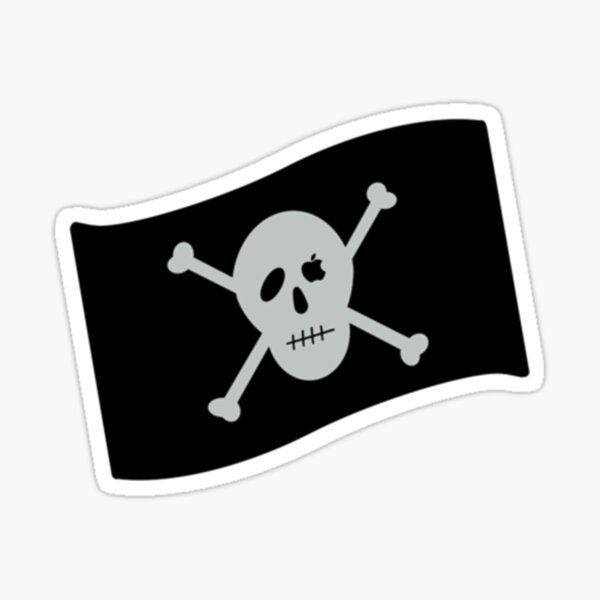 "Apple pirate flag " Sticker for Sale by jonagoldmarket | Redbubble