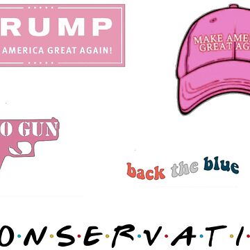 "Pink Conservative Pack" Sticker for Sale by sarah-freeman | Redbubble
