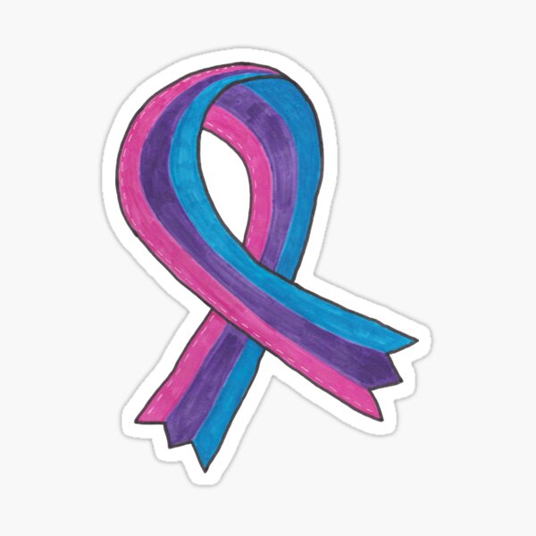 "Bisexual Awareness Ribbon" Sticker by paintedkat | Redbubble