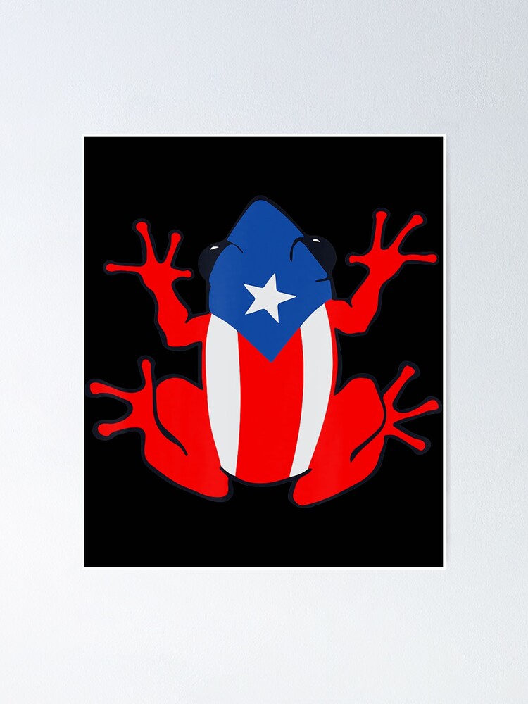 Póster «Bandera Patriótica de Puerto Rico Rana Puero Rican Cultura ...