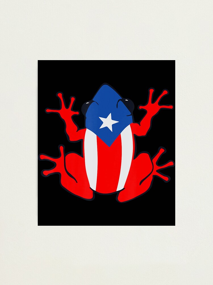 Lámina fotográfica «Bandera Patriótica de Puerto Rico Rana Puero Rican ...