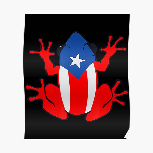Póster «Bandera Patriótica de Puerto Rico Rana Puero Rican Cultura ...