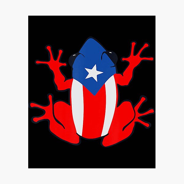 Lámina fotográfica «Bandera Patriótica de Puerto Rico Rana Puero Rican ...