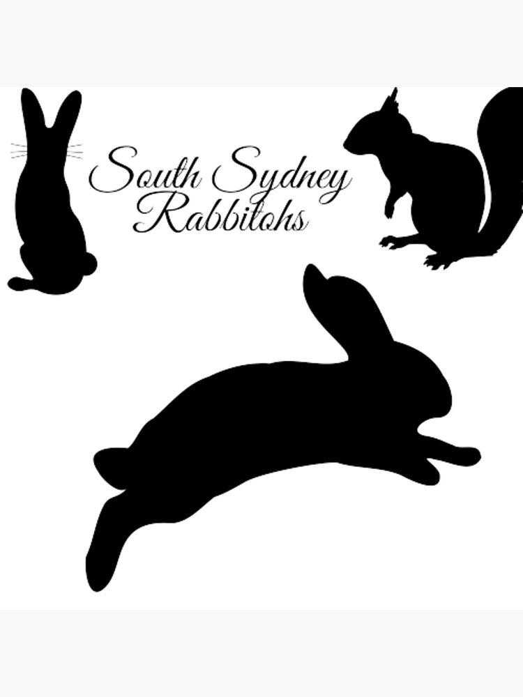 "South Sydney Rabbitohs - Black Rabbit on White" Art Print for Sale by ...