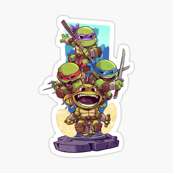 "Super Teenage Turtles Cute Chibi" Sticker for Sale by LindaUS | Redbubble